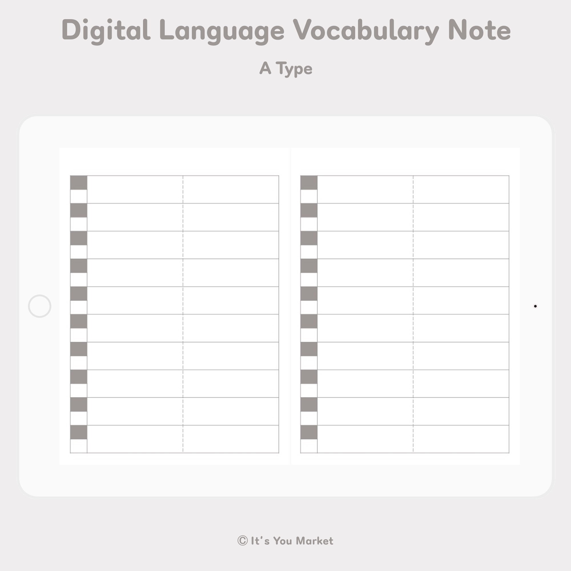 Digital Language Study Notebook Vocabulary Template Such as Korean ...