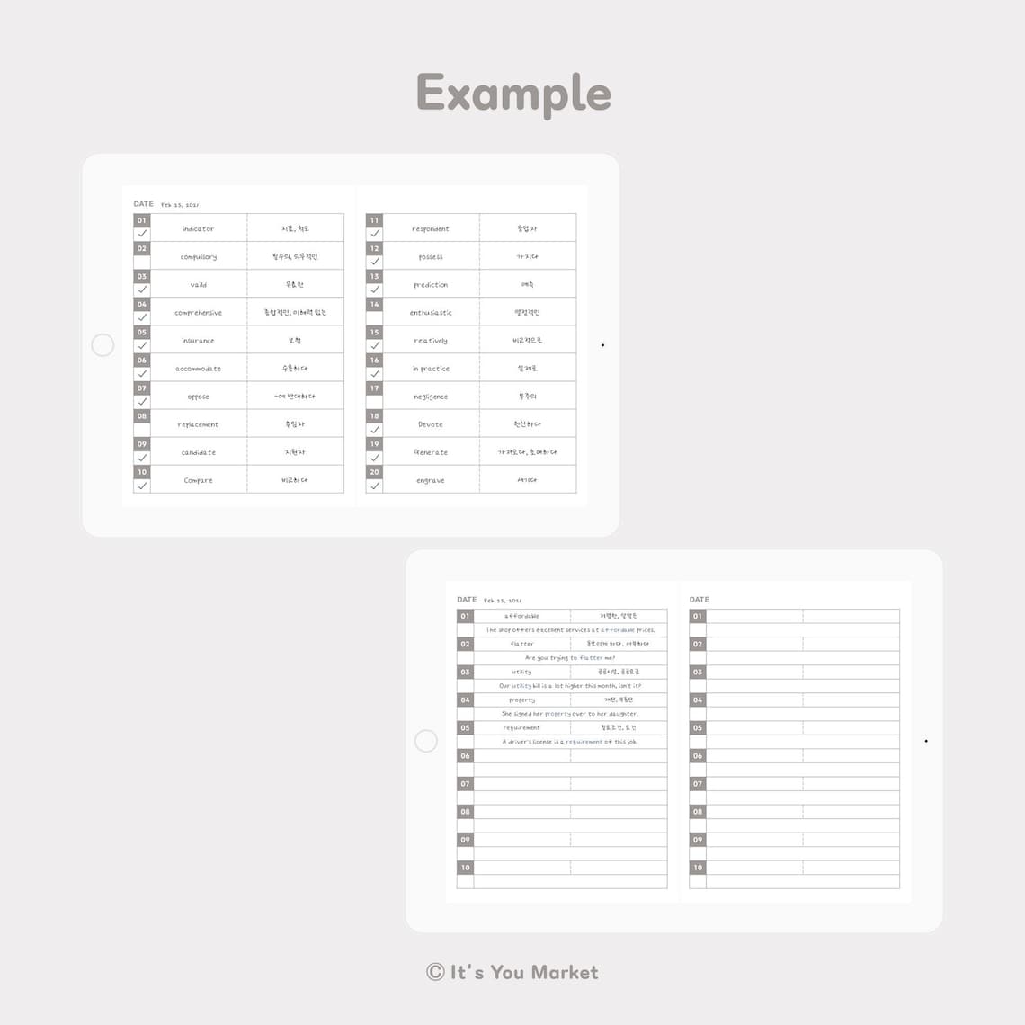 Digital Language Study Notebook Vocabulary Template Such as Korean ...