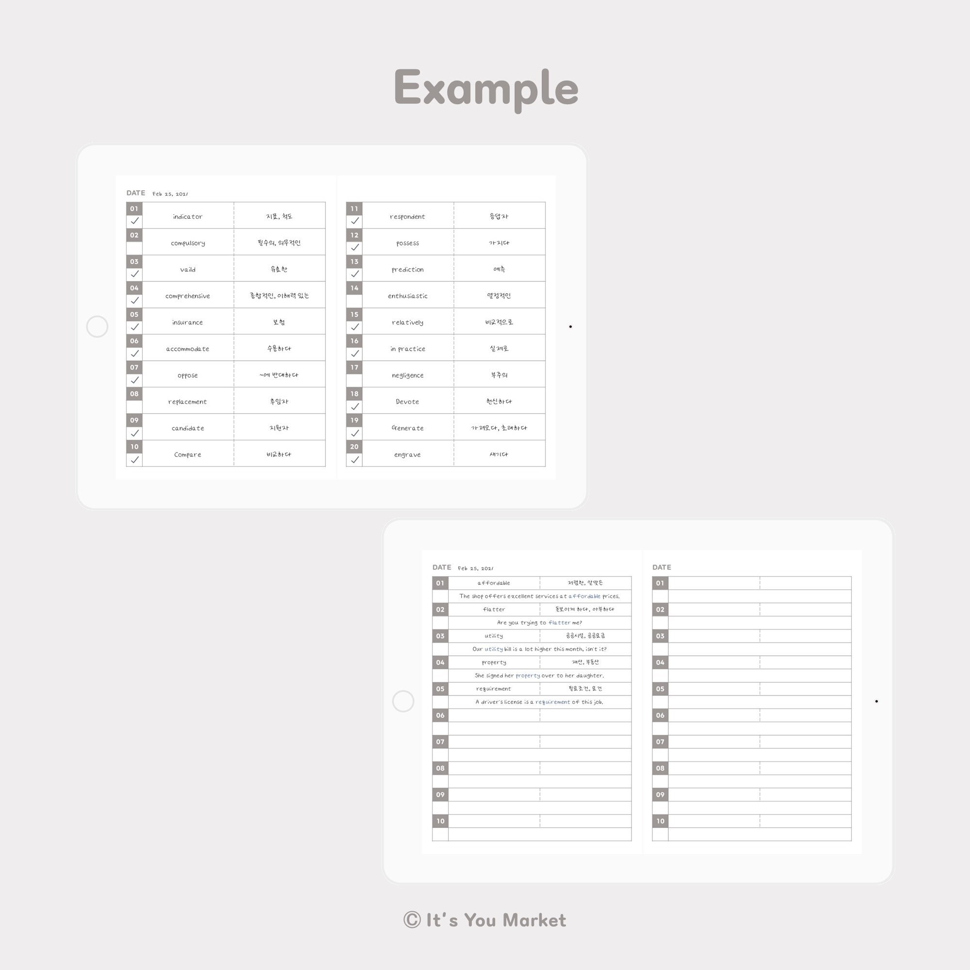 Digital Language Study Notebook Vocabulary Template Such as - Etsy
