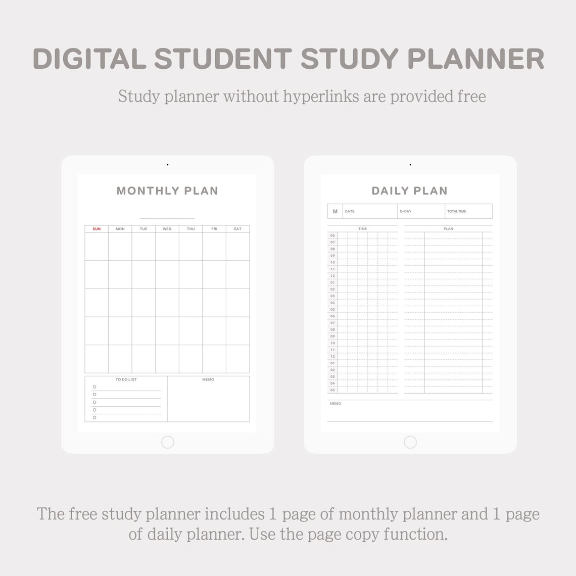 Digital 1 Month Student Study Planner, Undated Digital Study Planner ...
