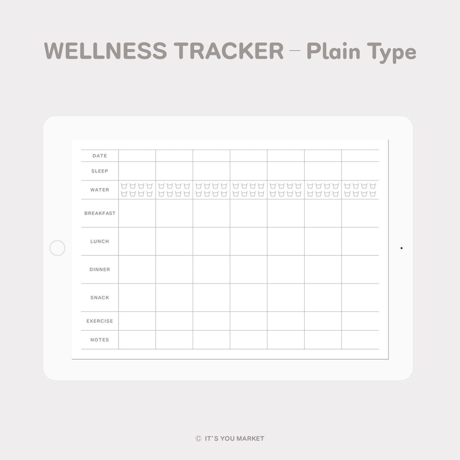 Digital Wellness Tracker Plannerweekly for iPad Goodnotes, Notability ...
