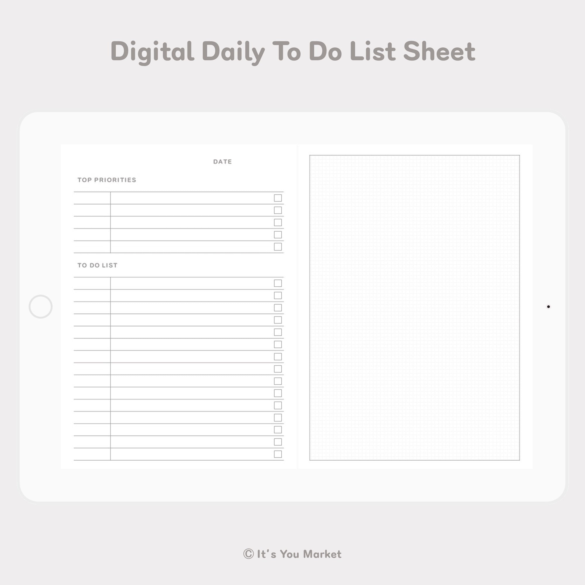Digital Daily to Do List Template for iPad Goodnotes ...