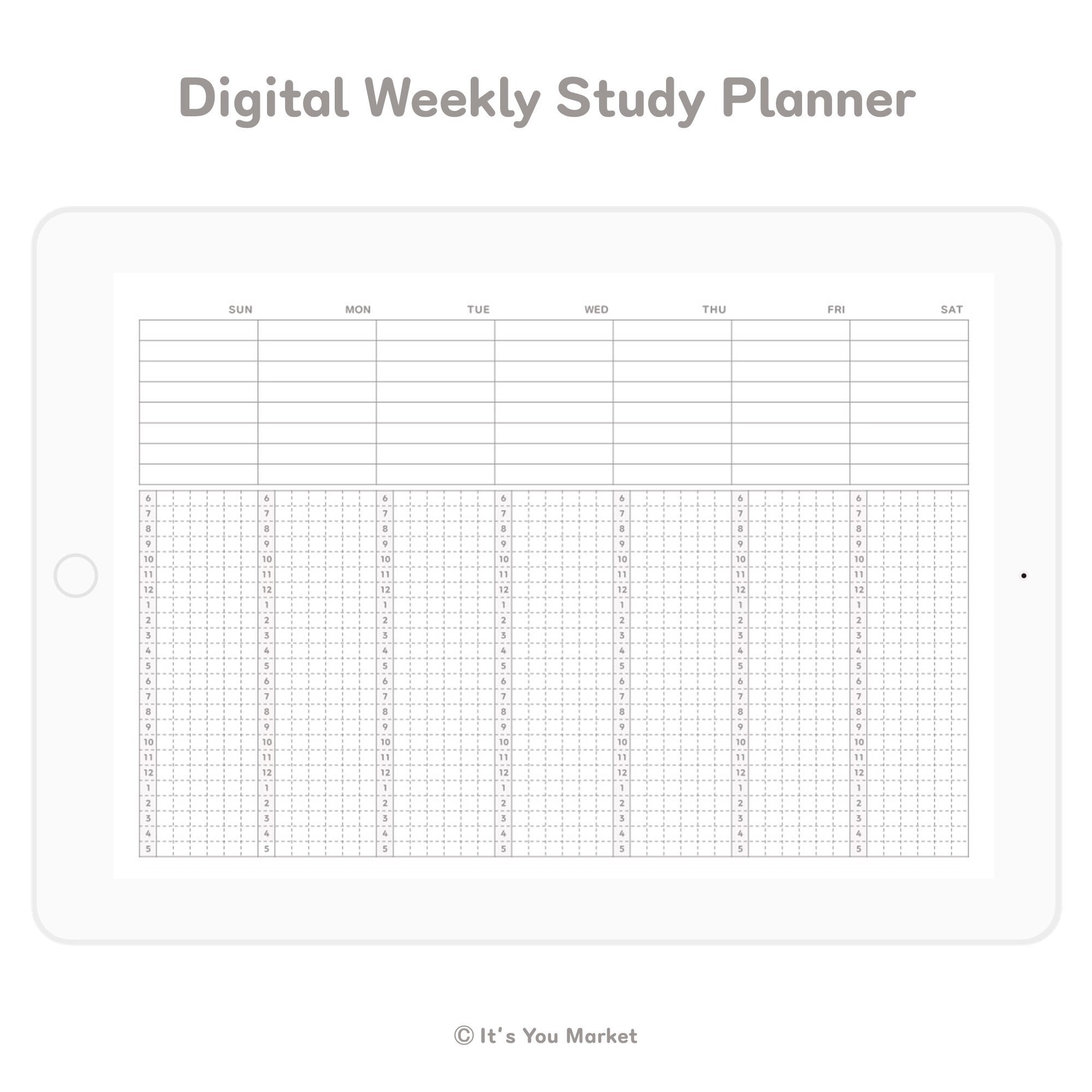 Digital Weekly Study Planner, 10 Minute Planner for iPad Goodnotes ...