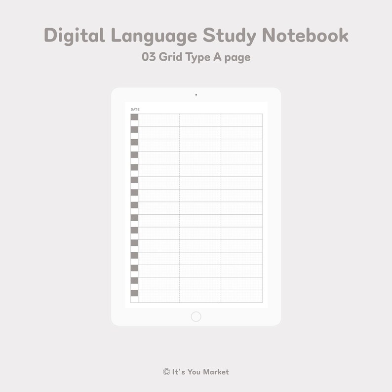 Digital Language Study Notebook, Vocabulary Notebook for iPad Goodnotes ...