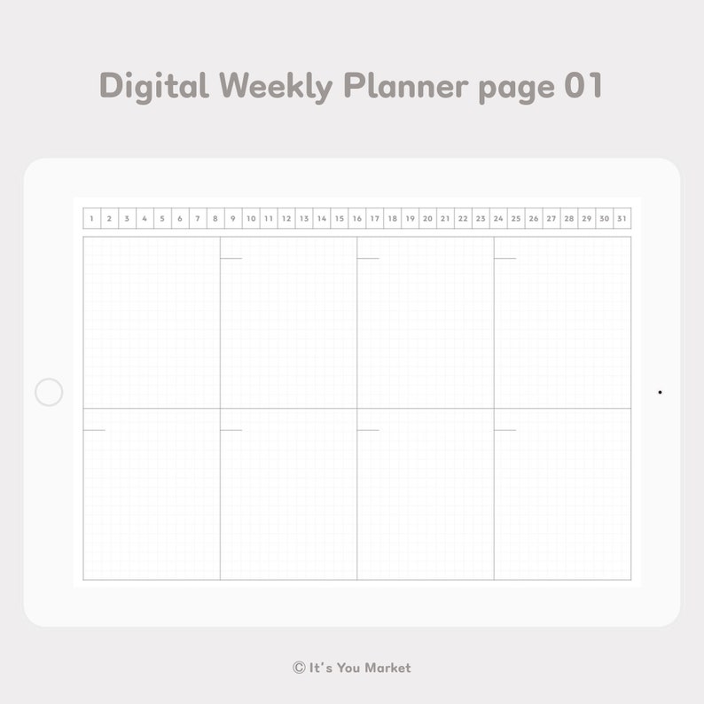 Digital Weekly Planner Page, for iPad Goodnotes, Noteshelf, Notability ...