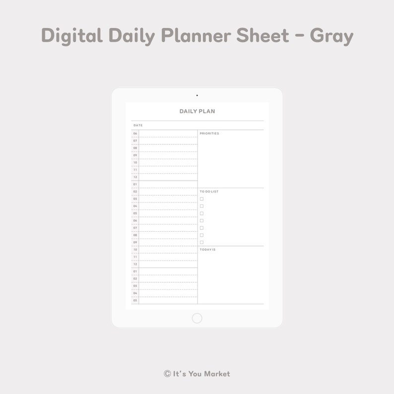 Digital Daily Page Planner for iPad Goodnotes, Noteshelf, Notability - Etsy