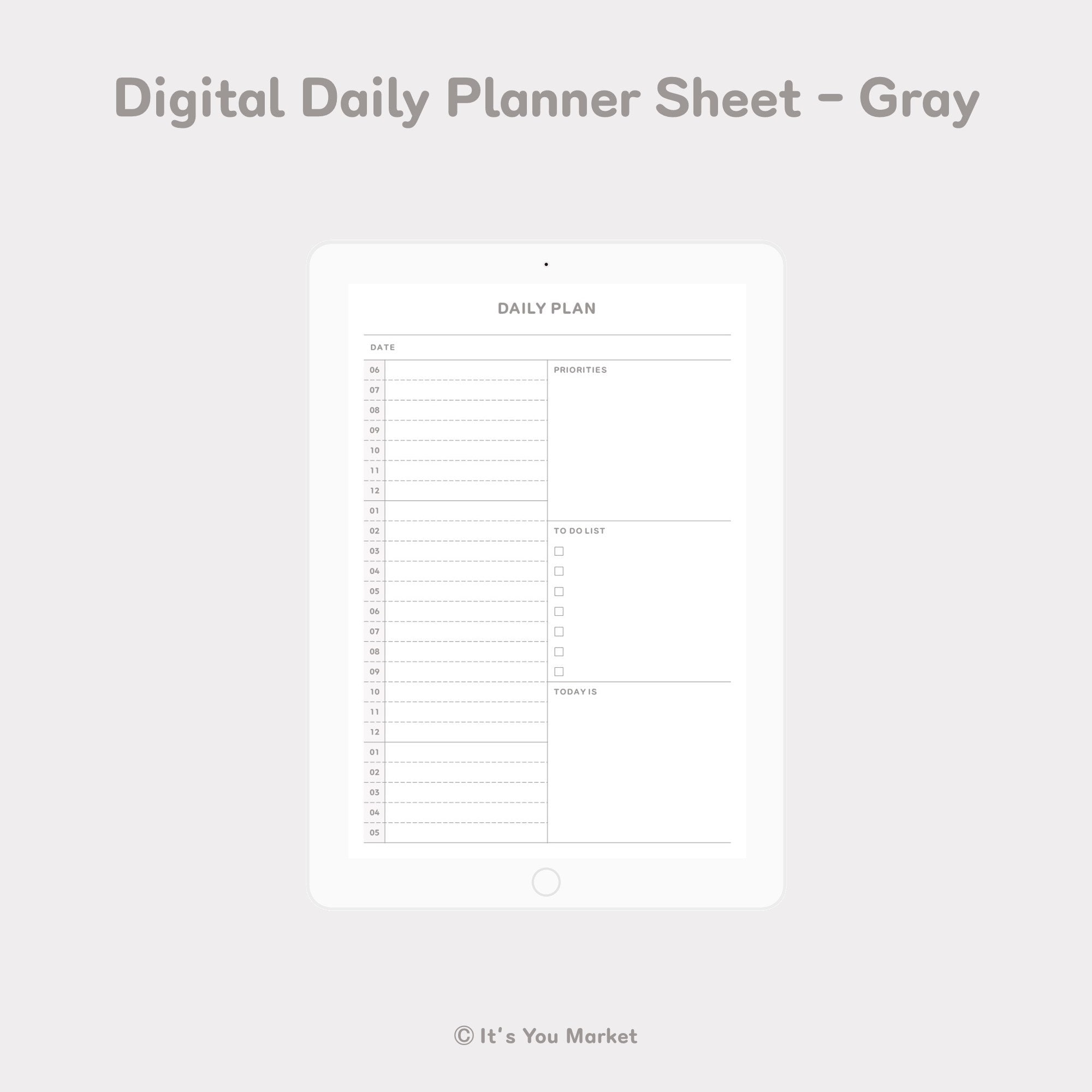 Digital Daily Page Planner for iPad Goodnotes, Noteshelf, Notability - Etsy