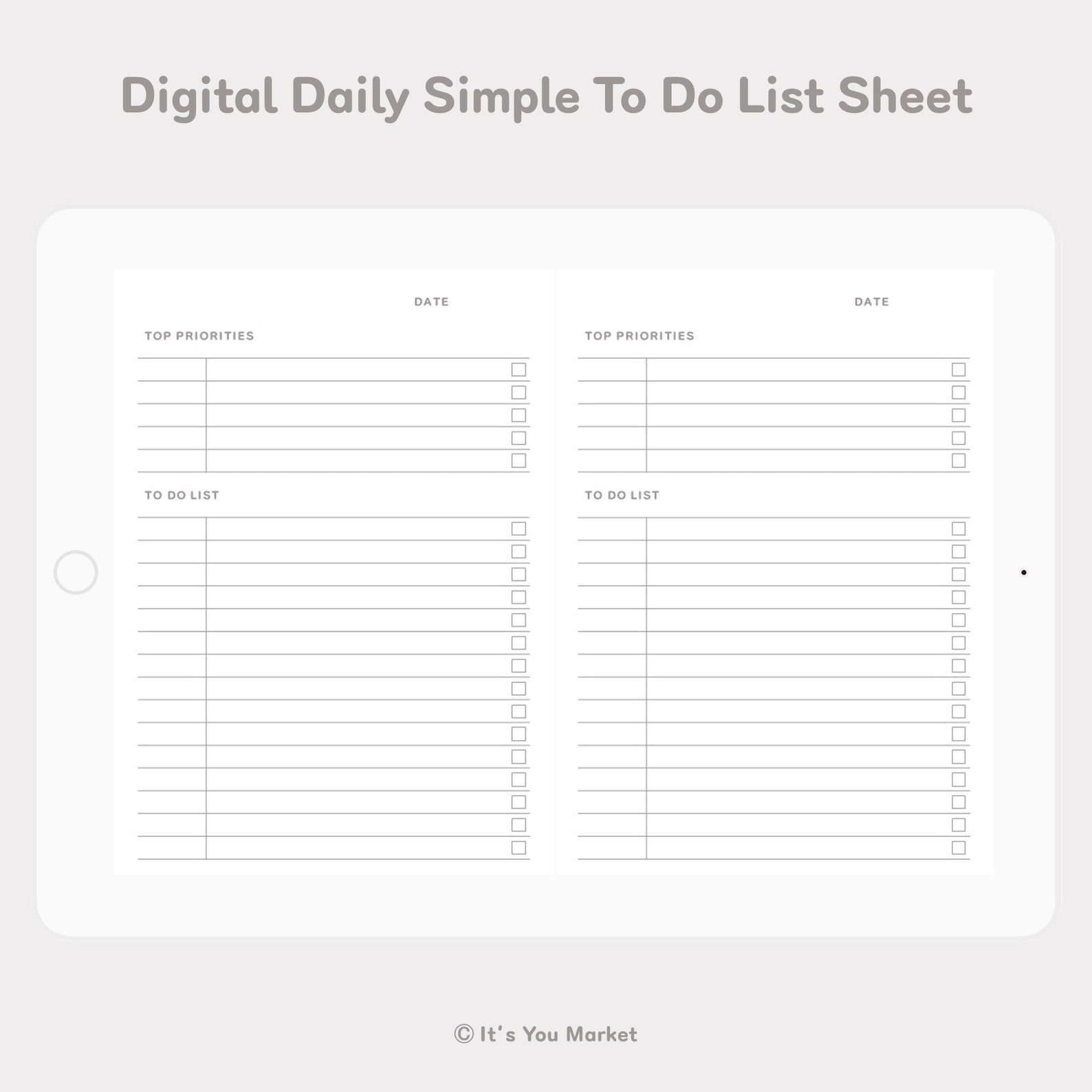 Digital Daily to Do List Template for iPad Goodnotes ...
