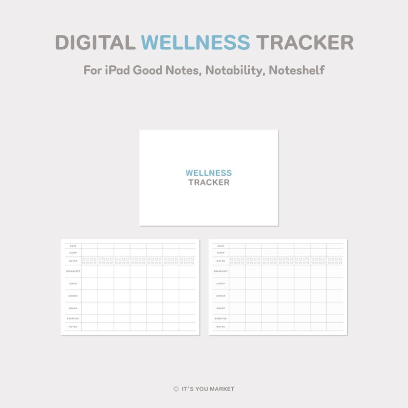 Digital Wellness Tracker Plannerweekly for iPad Goodnotes, Notability ...