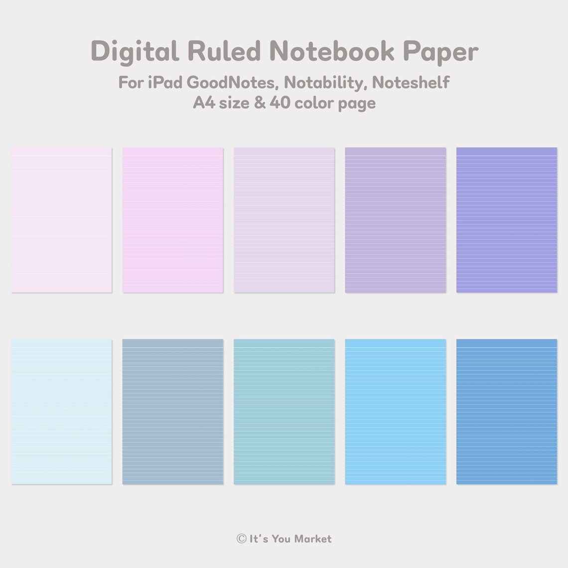 Digital Ruled Notebook(note Paper) for iPad Goodnotes, Notability ...