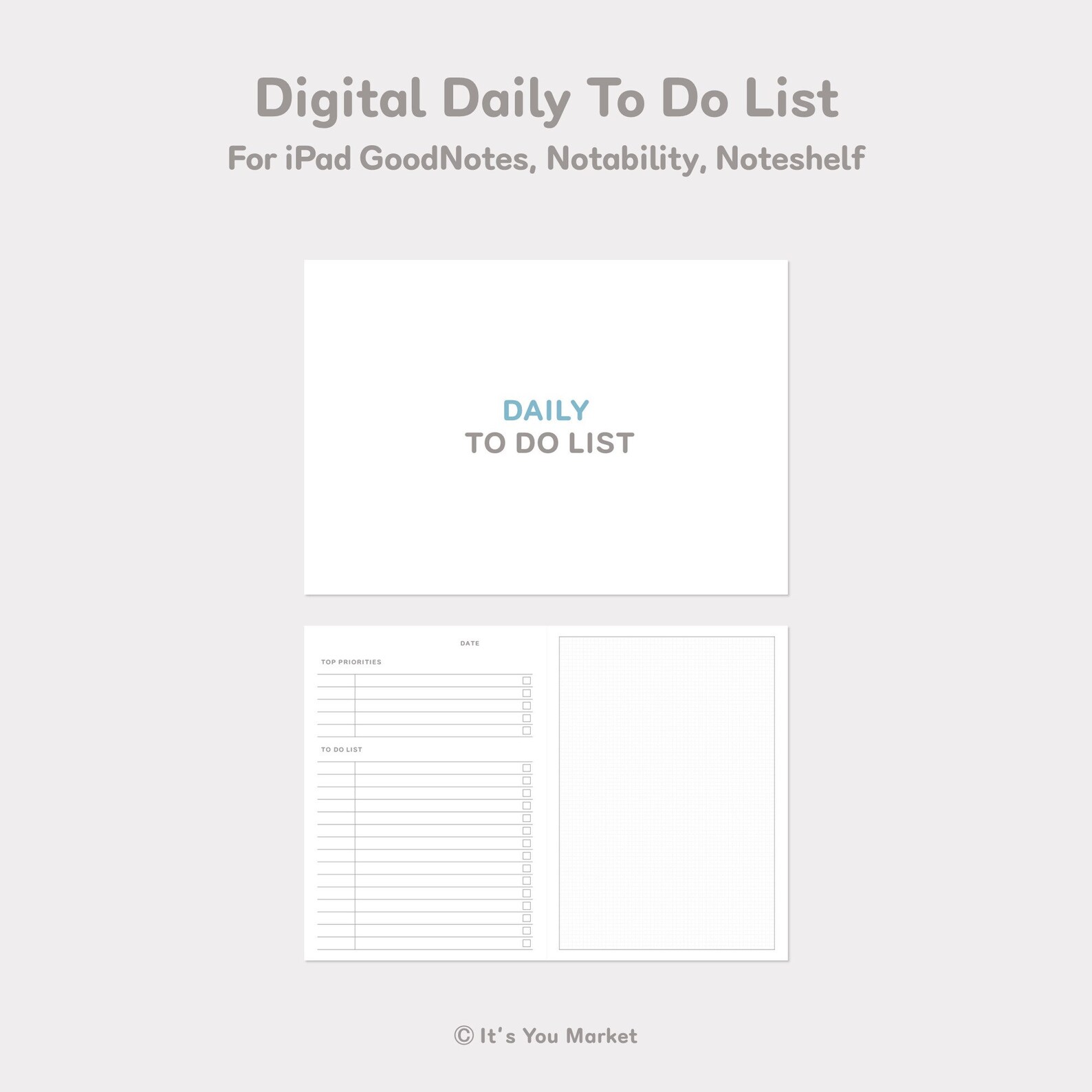 Digital Daily to Do List Template for iPad Goodnotes, Notability ...