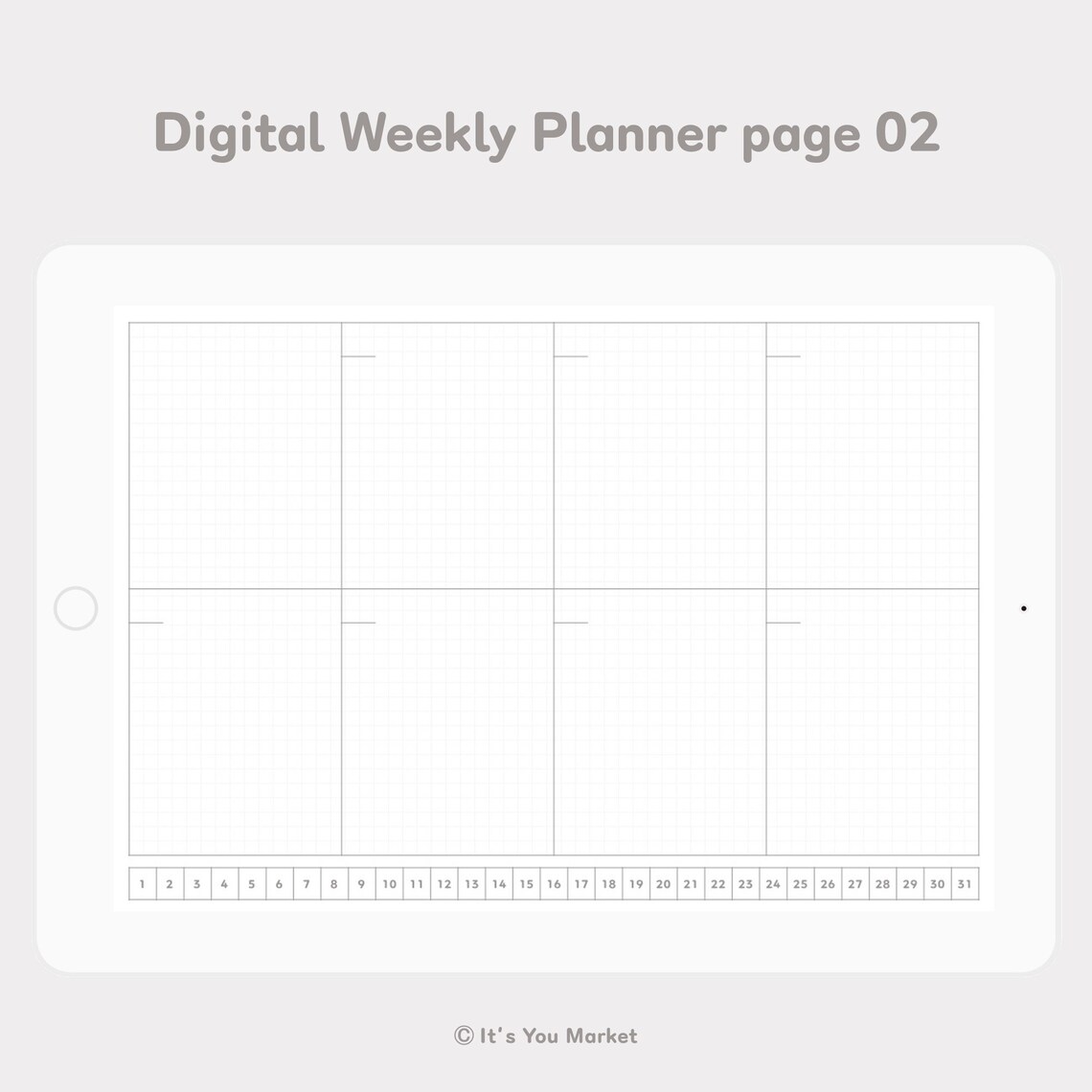 Digital Weekly Planner Page, for iPad Goodnotes, Noteshelf, Notability ...