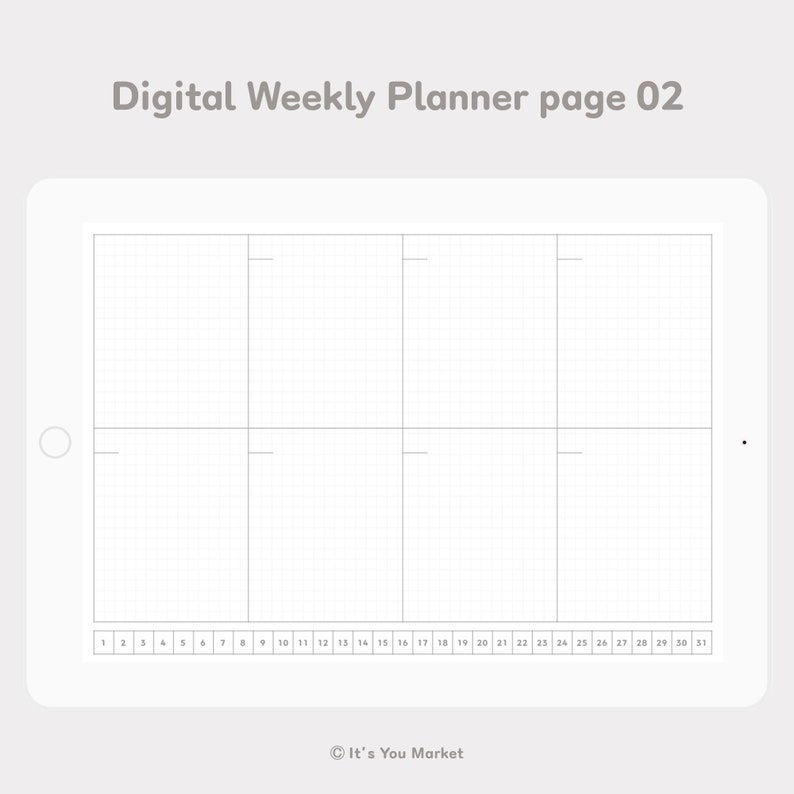 Digital Weekly Planner Page, for iPad Goodnotes, Noteshelf, Notability ...
