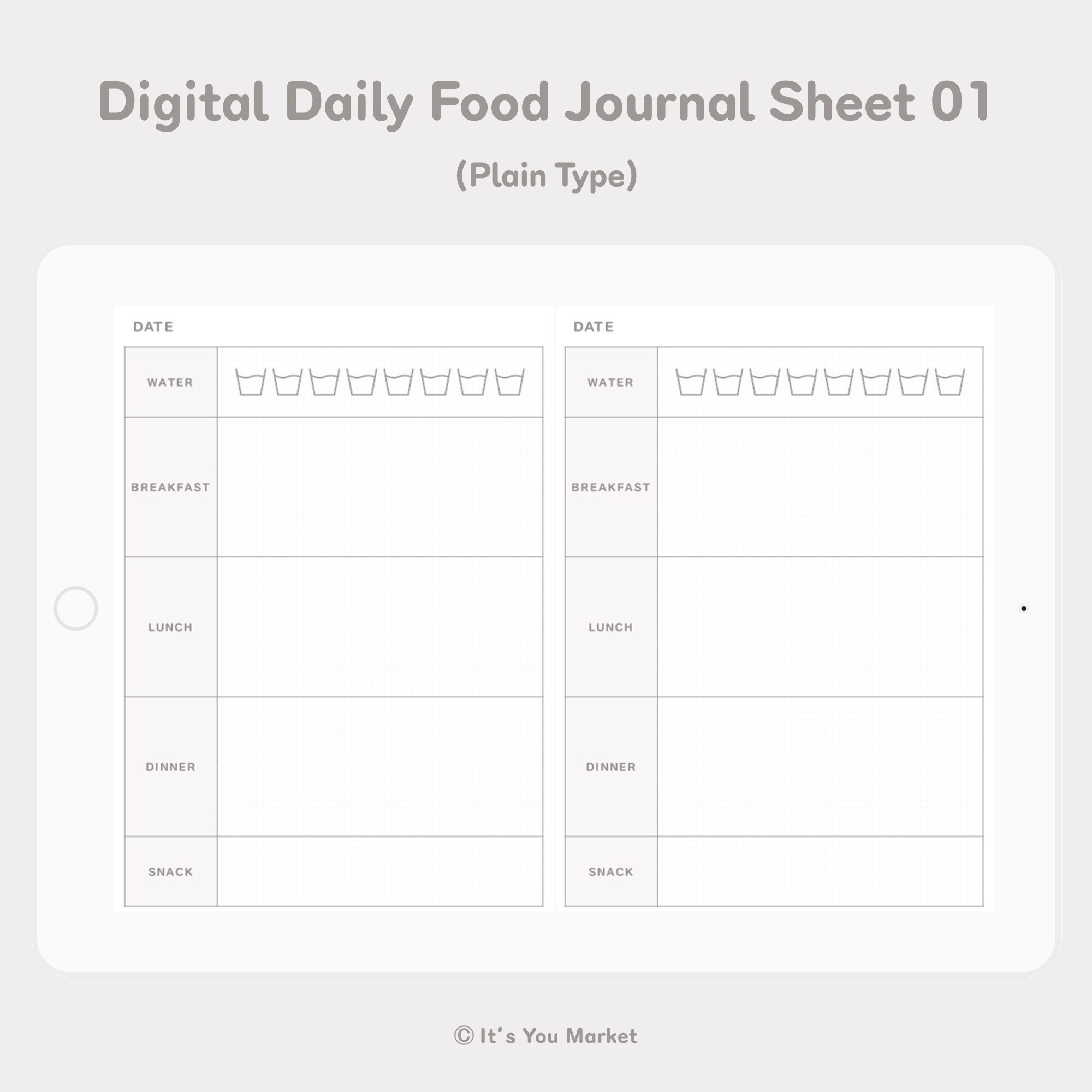 Digital Daily Food Journal Diet Diary Food Tracker Planner - Etsy Canada