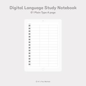 Digital Language Study Notebook, Vocabulary Notebook for iPad Goodnotes ...