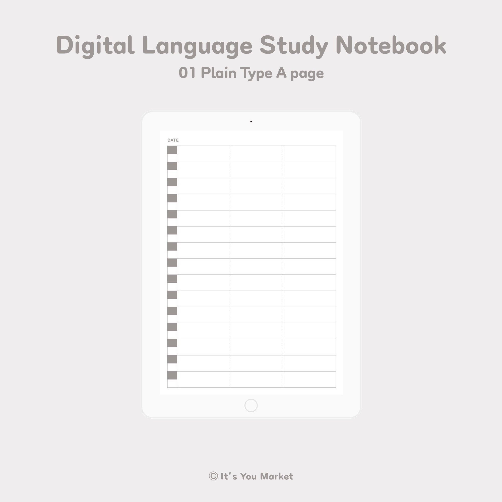 Digital Language Study Notebook, Vocabulary Notebook for iPad Goodnotes ...