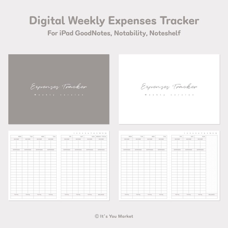 Digital Weekly Expenses Tracker, Weekly Financial Tracker Planner for ...