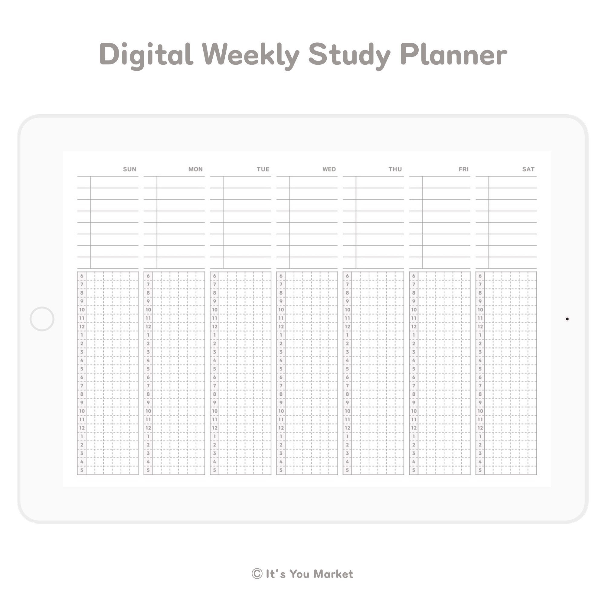 Digital Weekly Study Planner, Weekly to Do List, 10 Minute Planner for ...