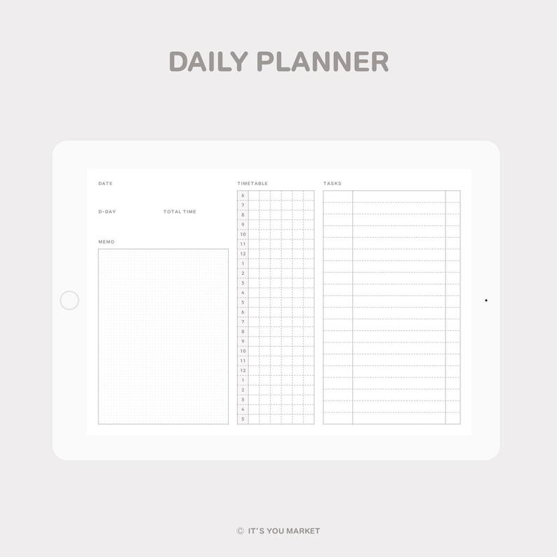 Digital 10 Minute Study Planner, 10 Minute Study Time Planner for iPad ...