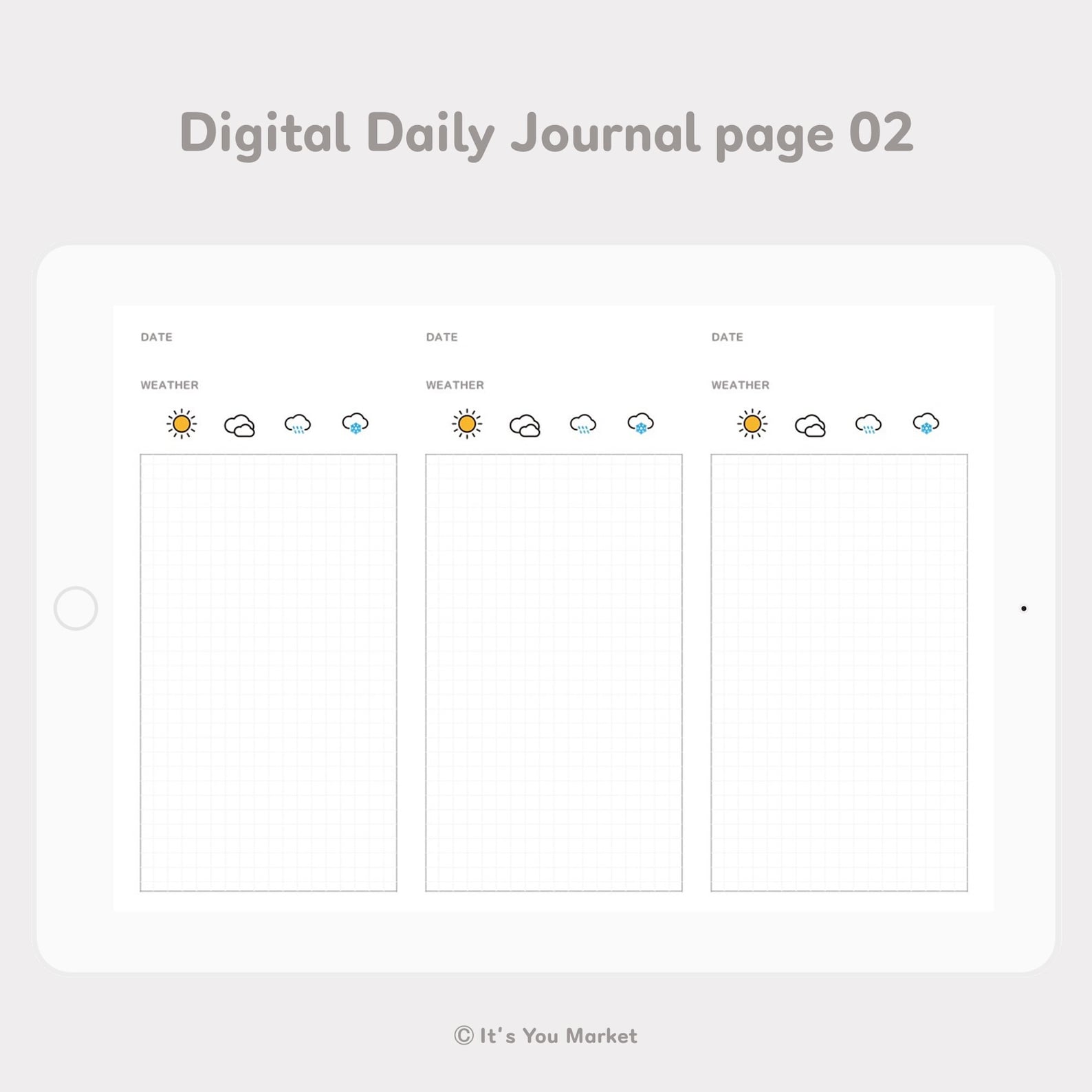 Digital Daily Journal Page, Daily Diary Sheet for iPad Goodnotes ...