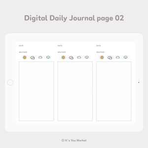 Digital Daily Journal Page, Daily Diary Sheet for iPad Goodnotes ...