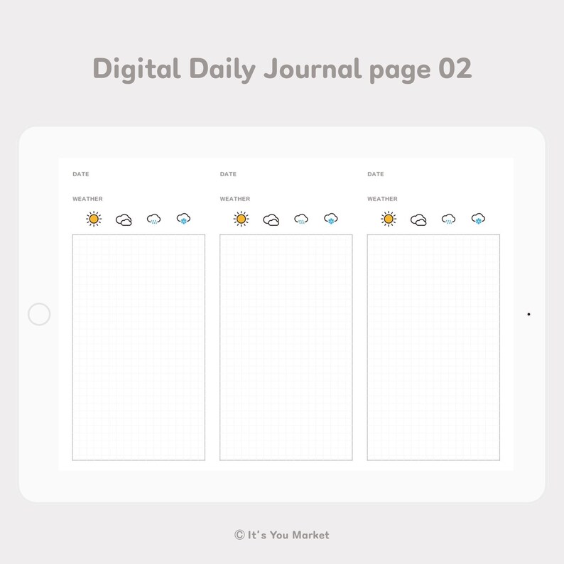 Digital Daily Journal Page, Daily Diary Sheet for iPad Goodnotes ...