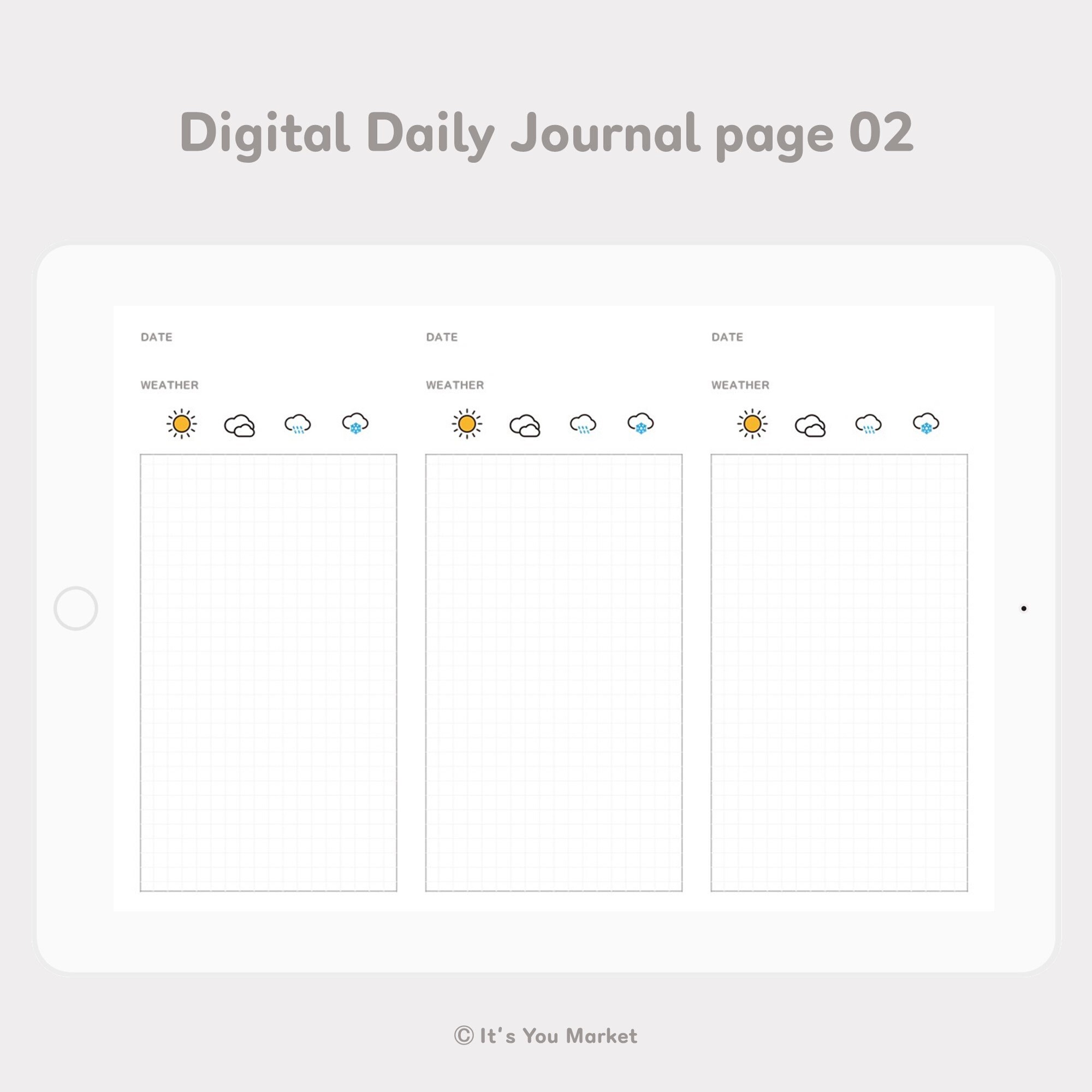 Digital Daily Journal Page, Daily Diary Sheet for iPad Goodnotes ...