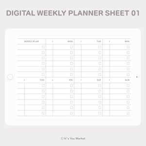 Digital Weekly Planner, to Do List for iPad Goodnotes, Noteshelf ...