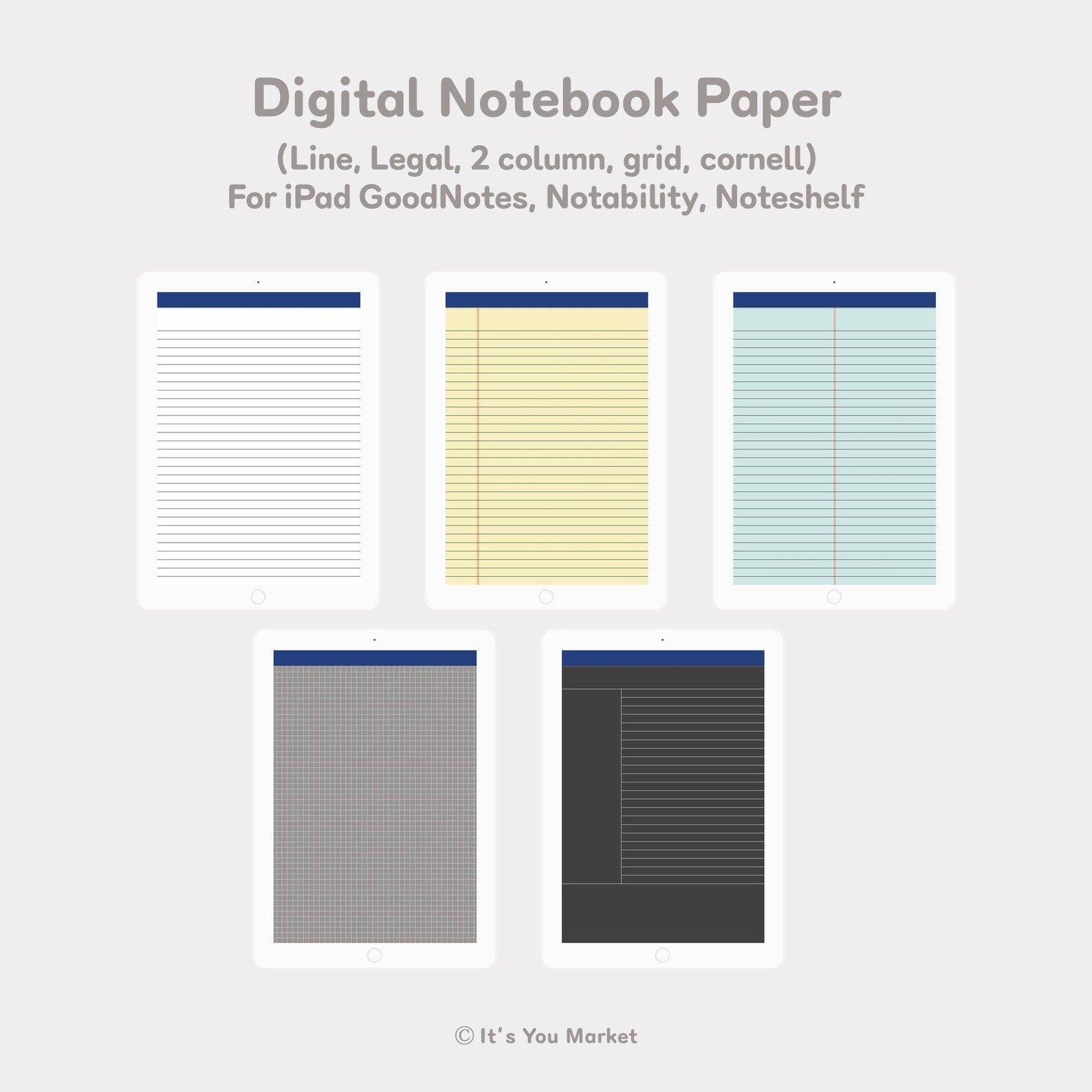 50 Colorful Digital Writing Paper Templates(notebook) : Line, Legal Pad ...