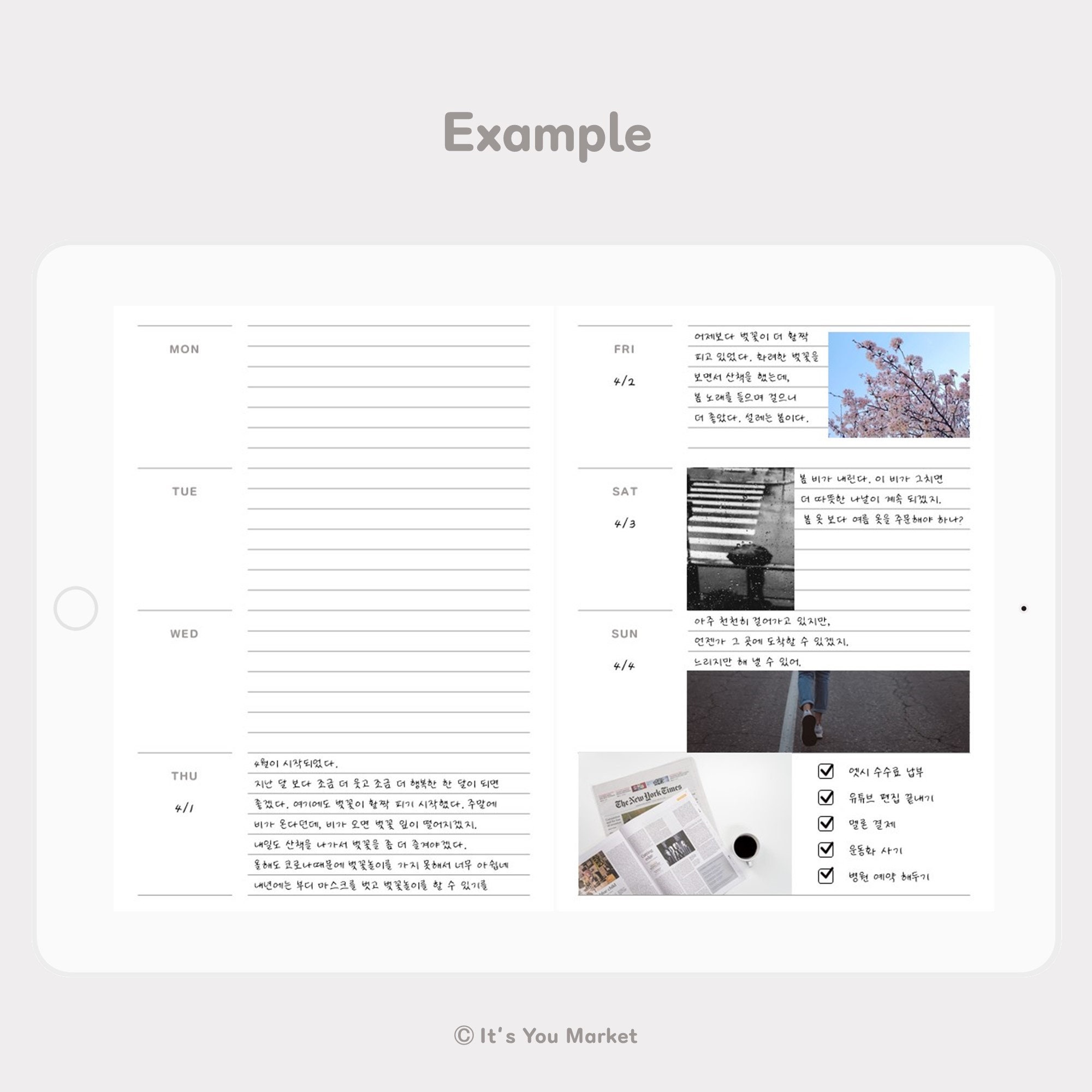 Digital Weekly Planner Undated Planner for iPad Goodnotes, Notability ...
