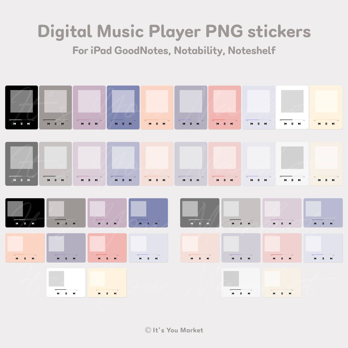 Digital Music Player PNG Sticker Files for iPad Goodnotes, Notability ...