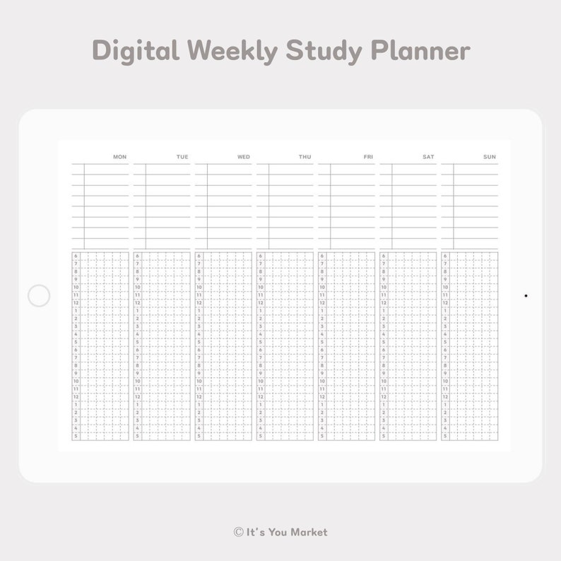 Digital Weekly Student Study Planner Timetable Planner for iPad ...