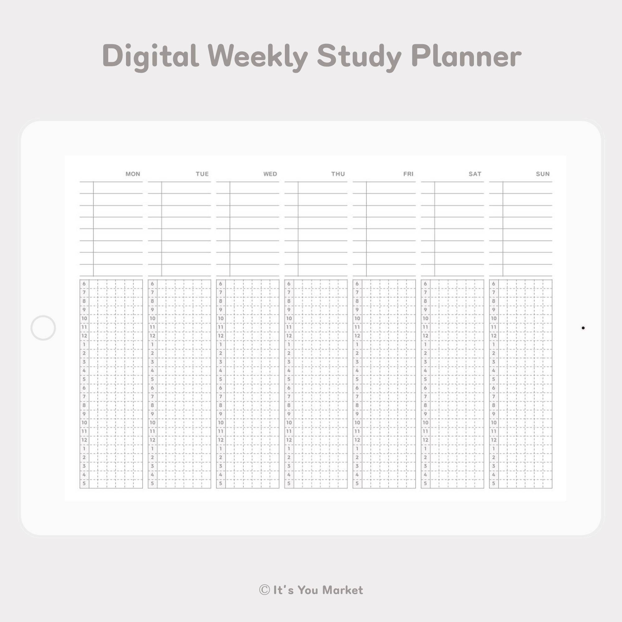 Digital Weekly Student Study Planner Timetable Planner for iPad ...