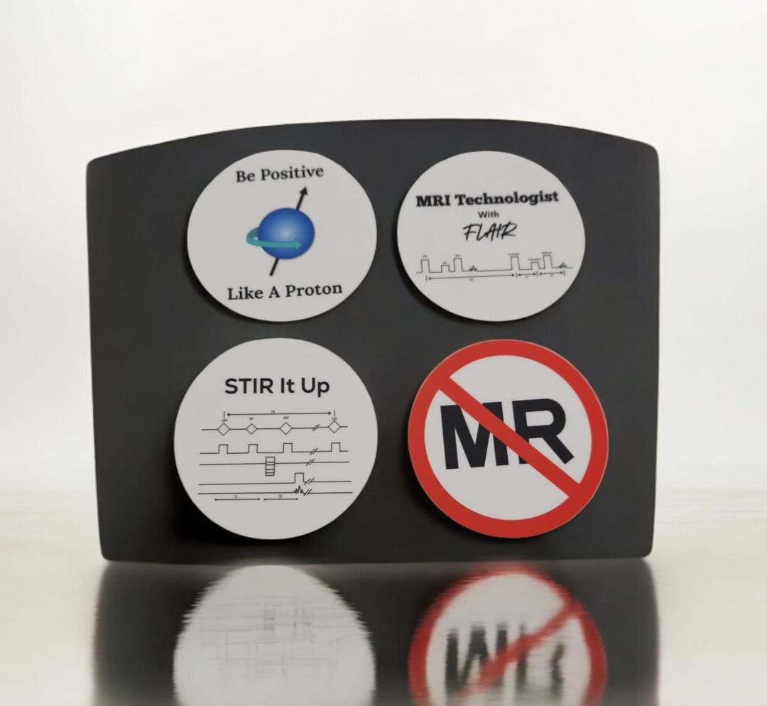Mri-themed 4"x4" Round Stickers – Magnetic Appeal With a Twist! - Etsy