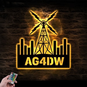 Custom Ham Radio Metal Sign With LED Lights, Ham Radio Gifts, Amateur ...