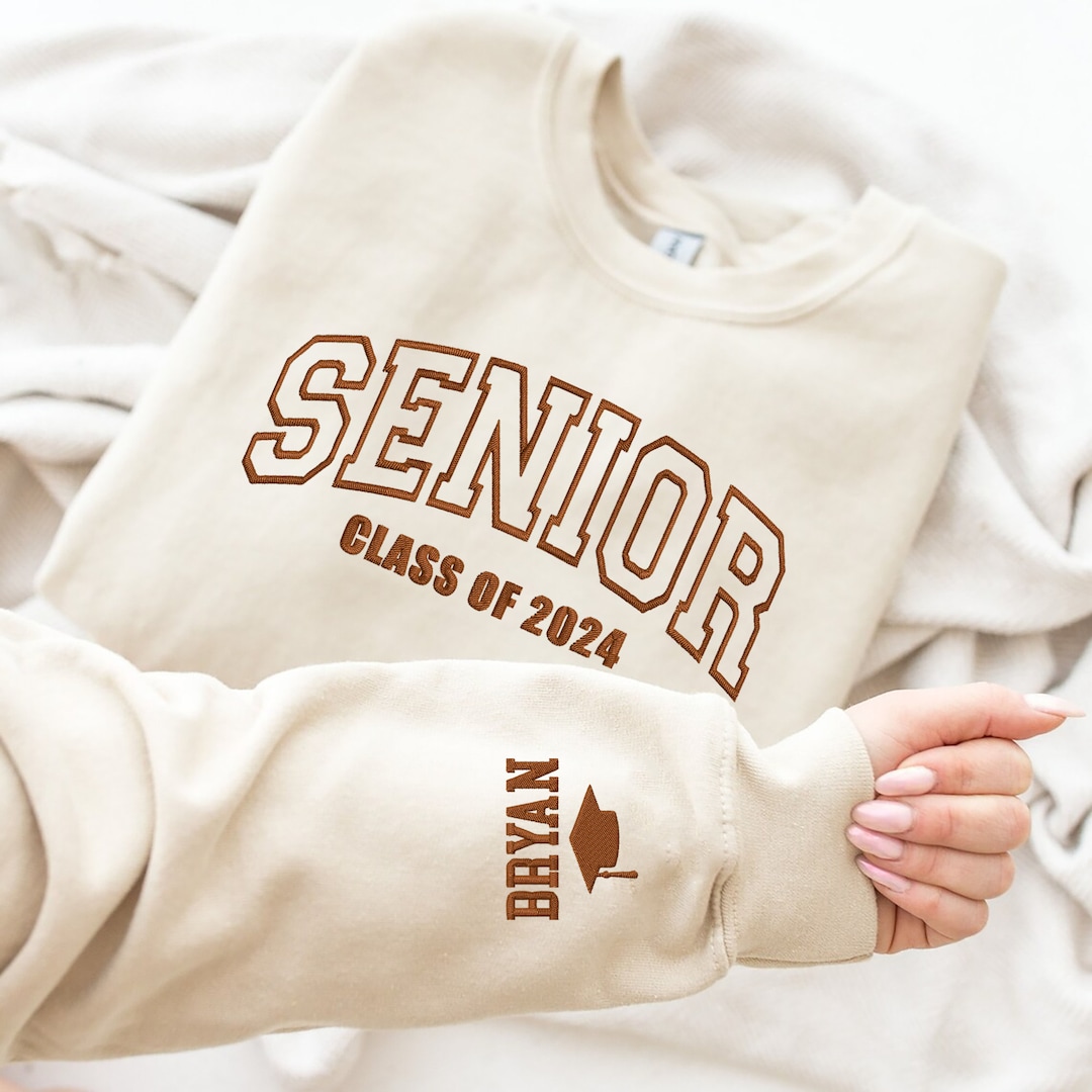 Custom Embroidered Senior Sweatshirt, Senior 2024 Shirt, Graduation ...