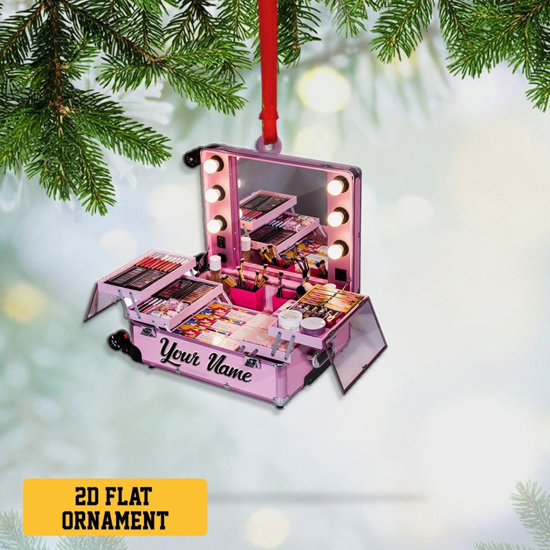 Personalized Name Makeup Box Shape Acrylic Flat Ornament, Makeup ...