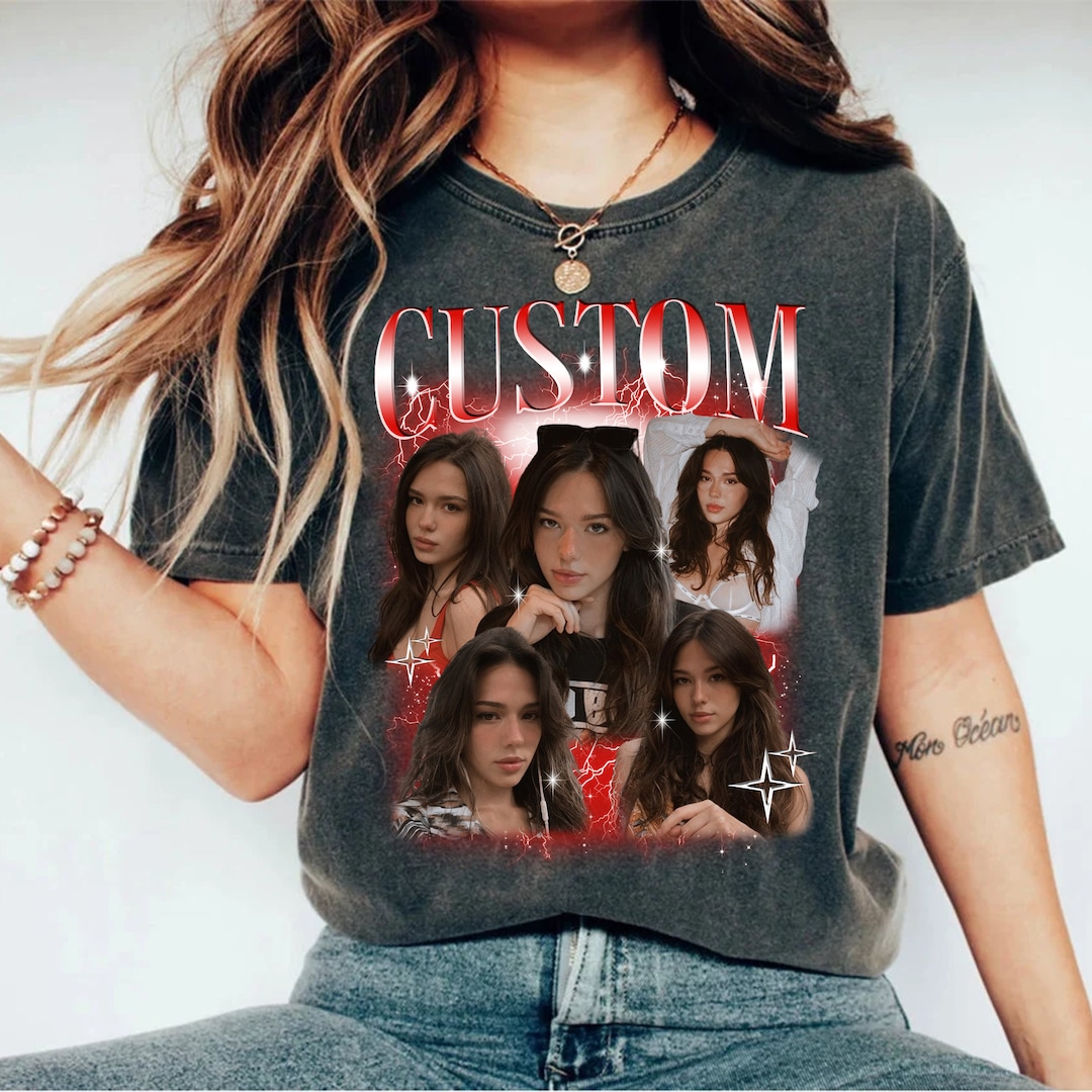 Custom Bootleg Rap Tee, Custom Photo Graphic 90s Tshirt, Custom Photo ...