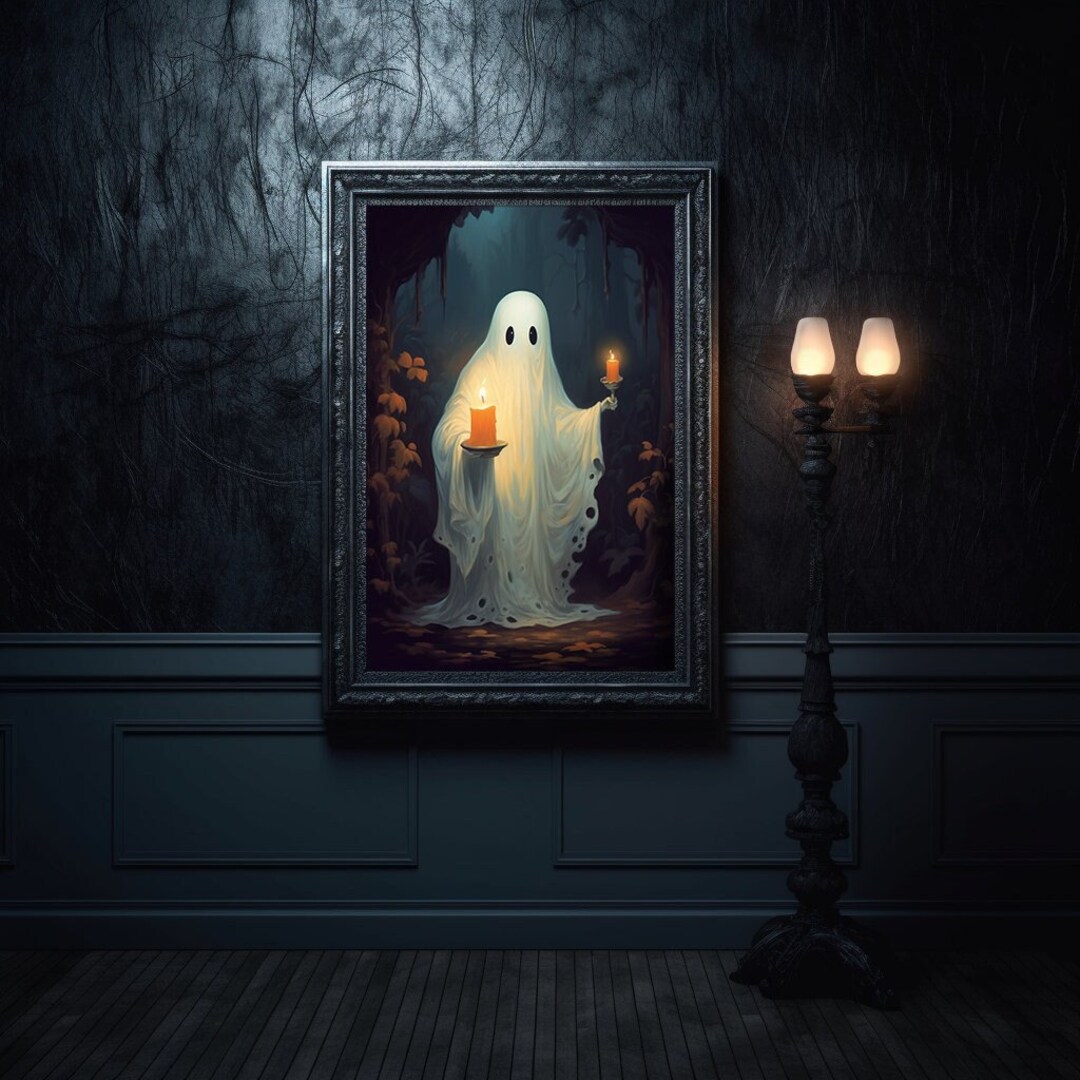 Ghost in the Forest Poster, Cottagecore Poster, Halloween Poster Print ...