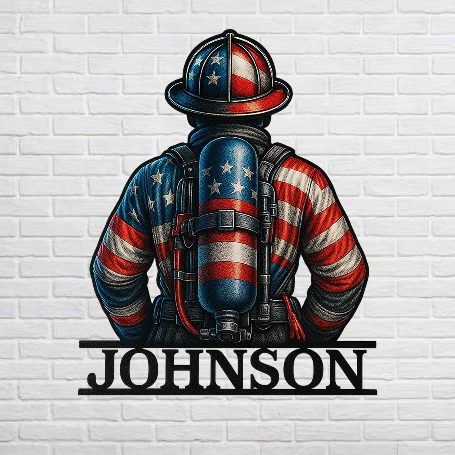 Custom Firefighter Metal Sign Gift for Fireman, Fire Department, Laser ...