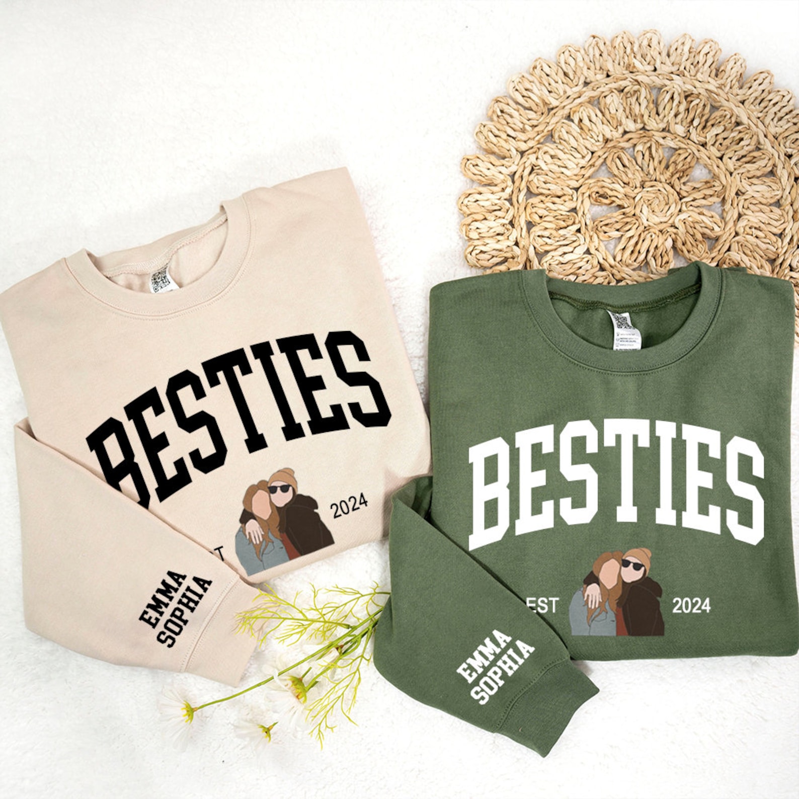Custom Photo Bestie Shirts,best Friend Shirt,custom Text & Photo Best ...