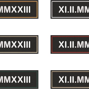Personalised Date Couple Roman Numerals Embroidered Patches, Sew on ...