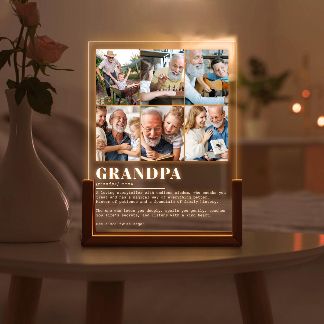 Personalized Photo Collage, Grandpa Photo Gifts, Custom Frame & Photo ...