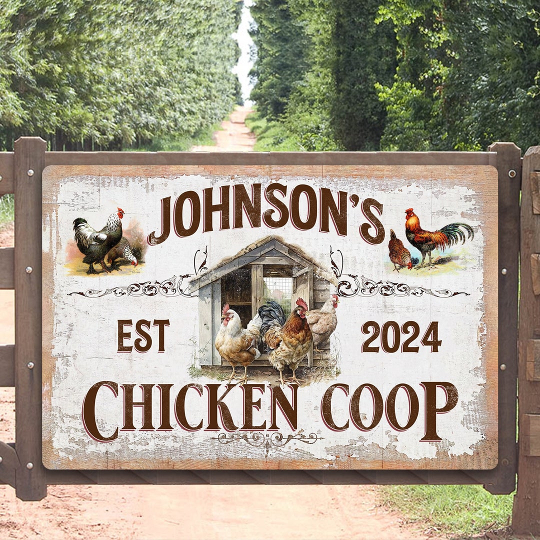 Customized Metal Chicken Coop Sign With Name, Custom Farm Metal Sign ...