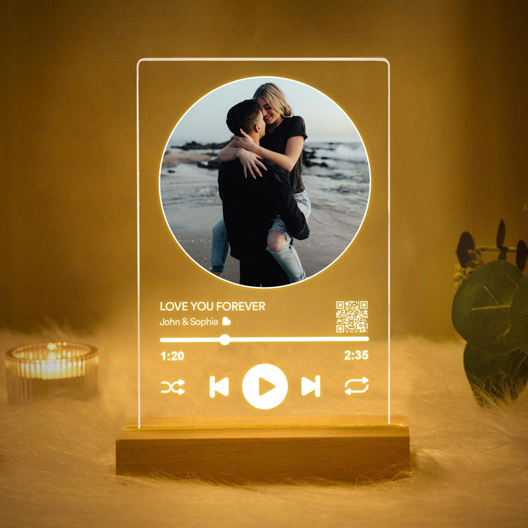 Personalized Song Acrylic Plaque, Custom Photo Music Plaque, Music ...