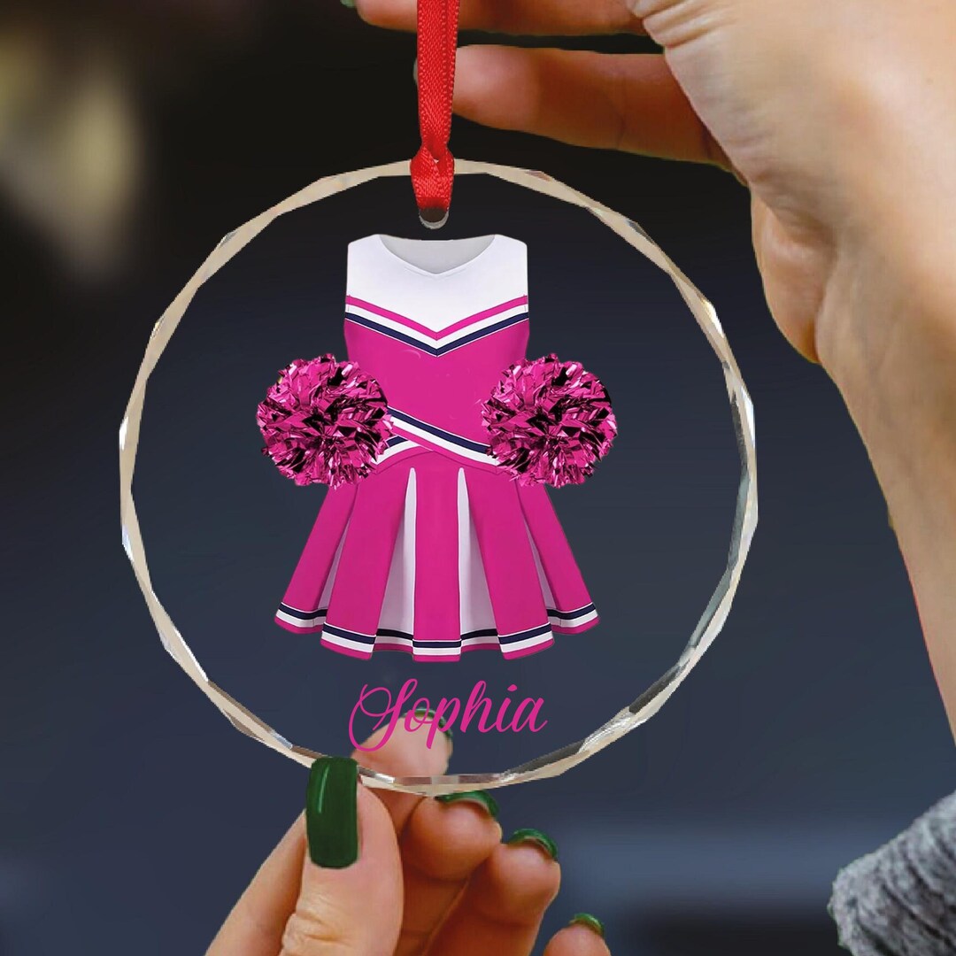 Personalized Cheerleader Glass Ornament, Cheerleading Girl Christmas ...
