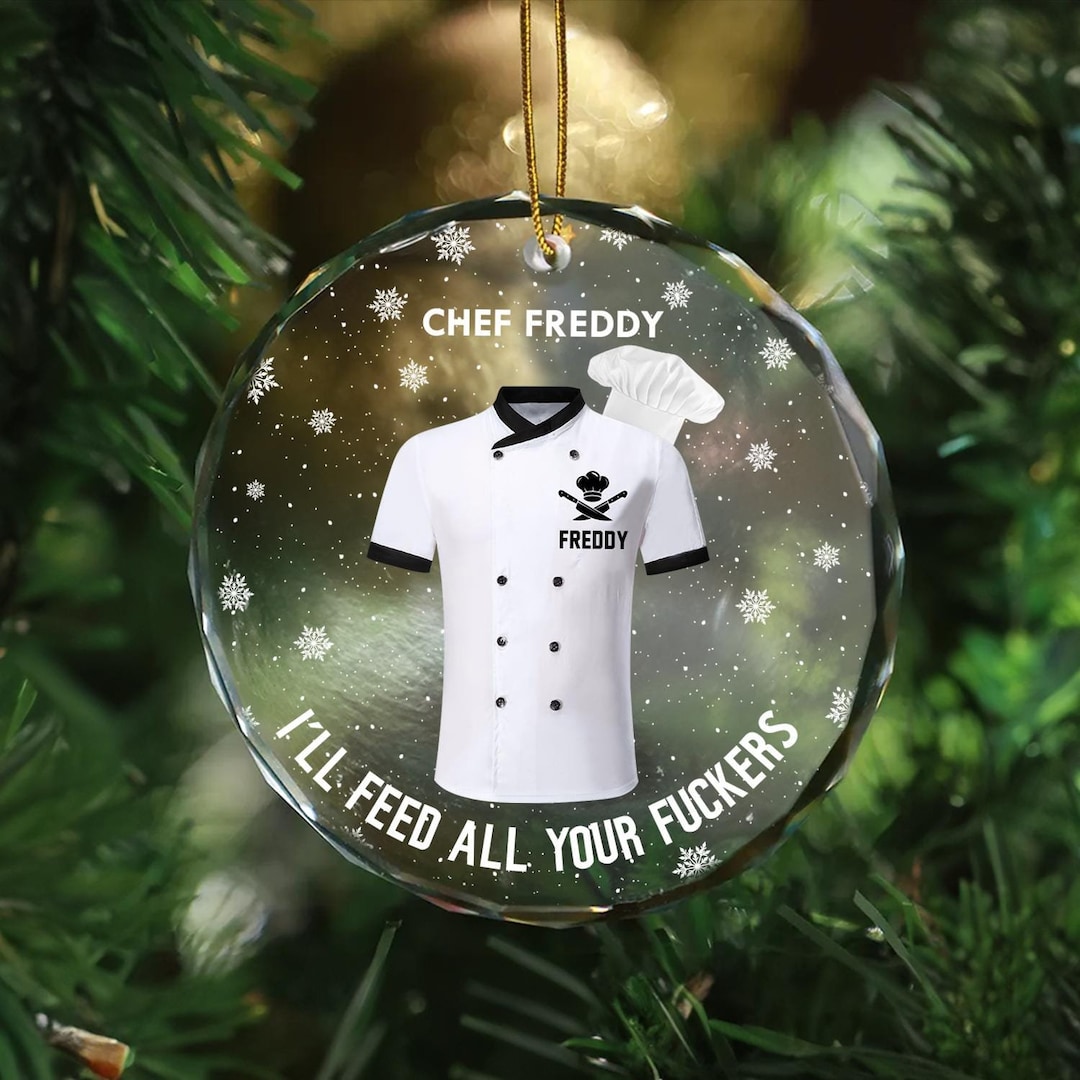 Custom Chef Uniform Glass Ornament, Chef Christmas Ornament, Custom ...