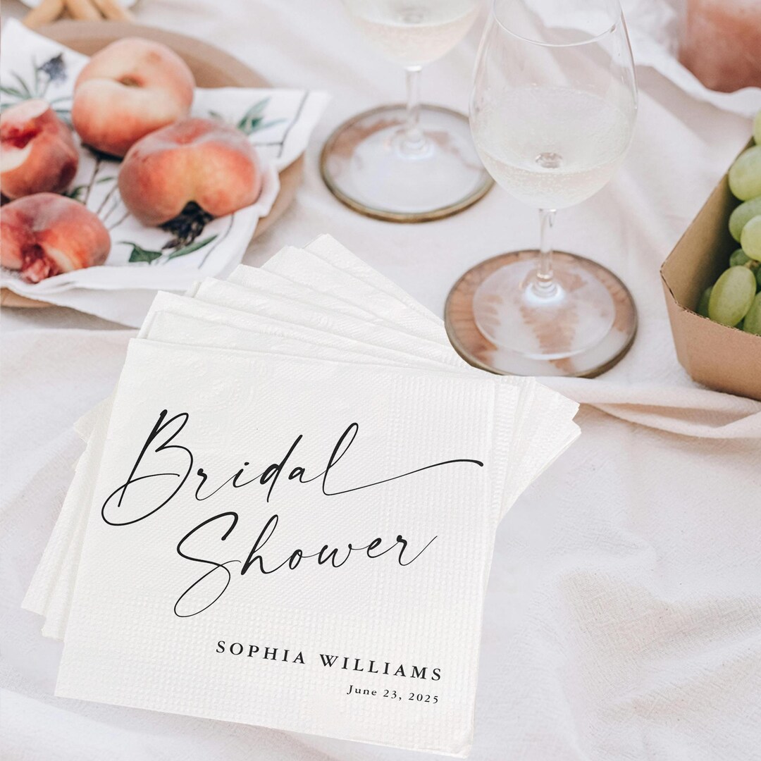 Custom Elegant Wedding Napkins, Custom Bridal Shower Napkins, Wedding ...