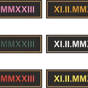 Personalised Date Couple Roman Numerals Embroidered Patches, Sew on ...