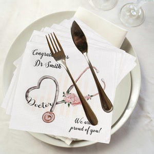Personalized Doctor Graduation Napkins, Dr Nurse Graduation Napkins ...